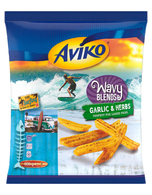 Wavy Blends Garlic & Herbs 600 g - BULVYTĖS FRI - Aviko Lietuva